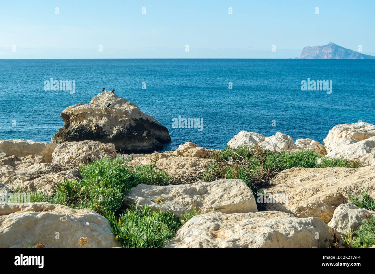 View from the Penon de Ifach Natural Park in Calpe, Spain Stock Photo ...
