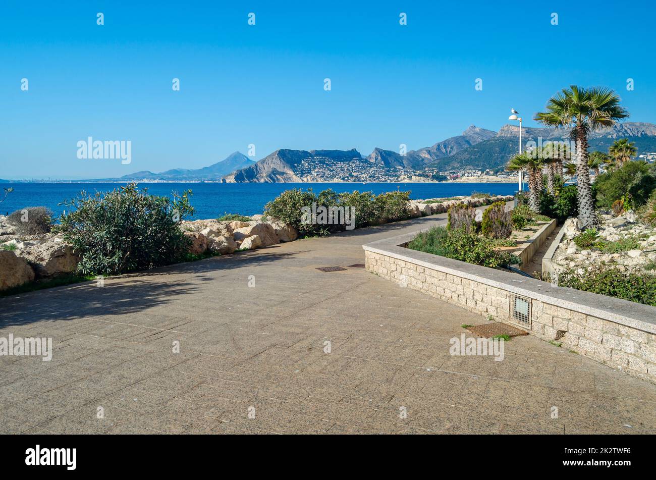 View from the Penon de Ifach Natural Park in Calpe, Spain Stock Photo ...