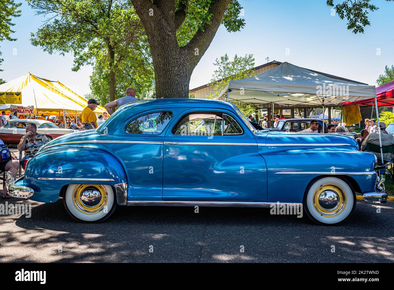 Falcon Heights, MN - June 18, 2022: Low perspective side view of a 1948 ...
