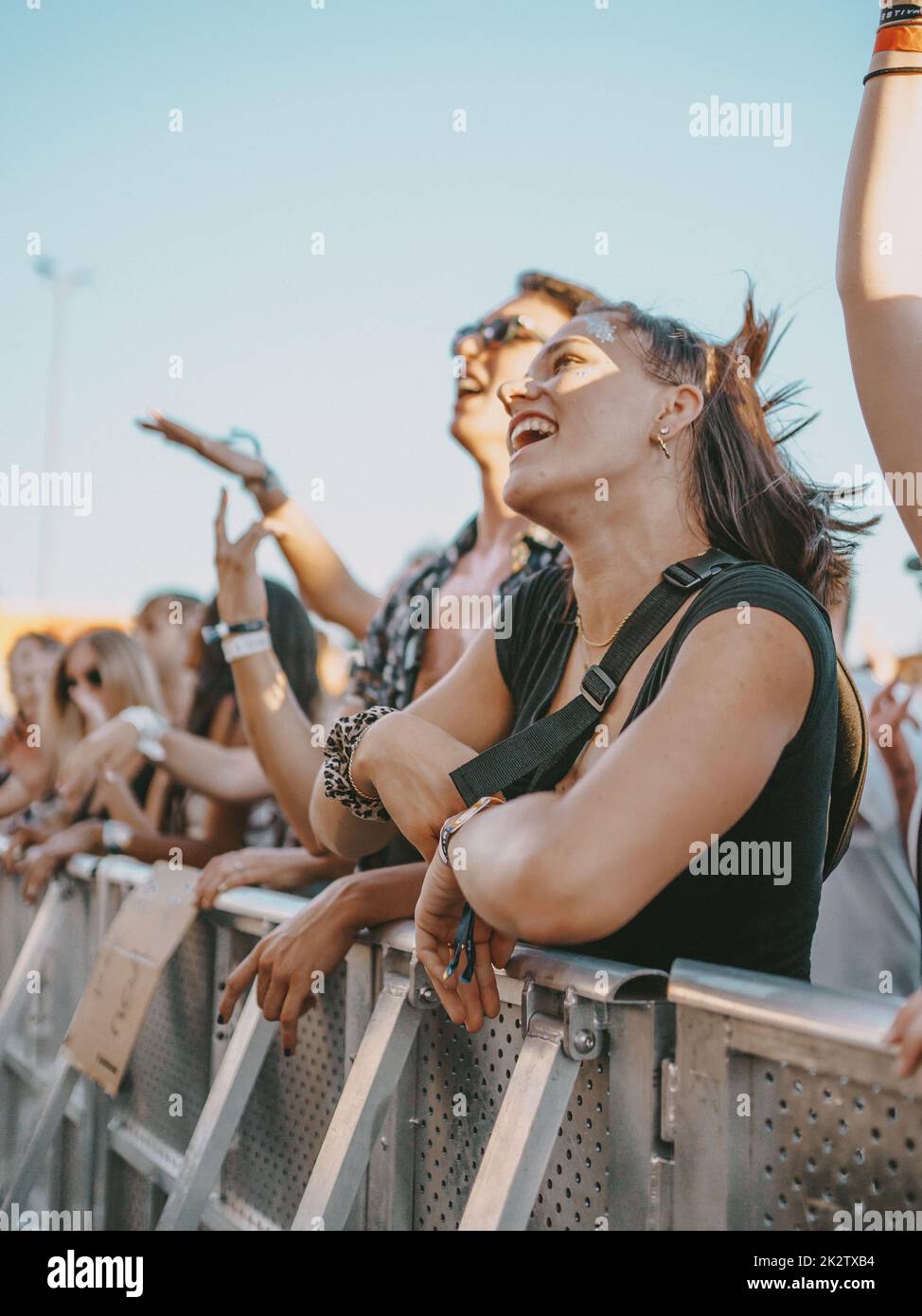 A crowd of people having fun at the Electrifinity Indoor & Outdoor ...