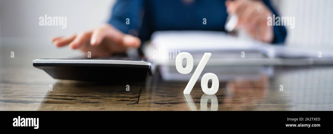 Close-up Of Red Cubic Block With Percentage Symbol Stock Photo - Alamy