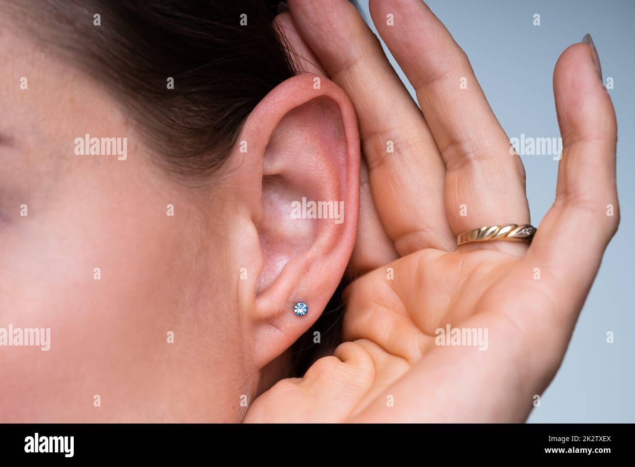 Woman deaf close up hi-res stock photography and images - Alamy