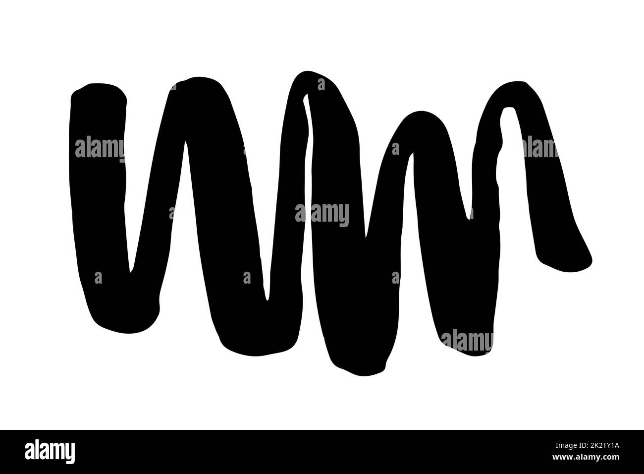 Brush stroke hand painted with black ink Stock Photo - Alamy