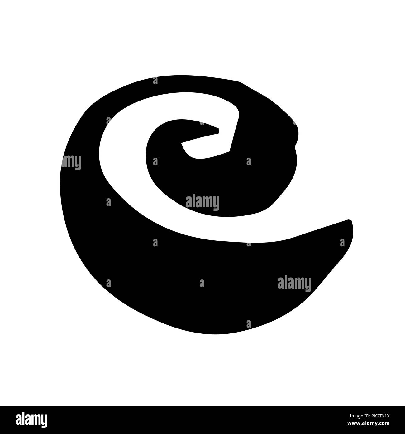 Round swirl symbol, hand painted with ink brush Stock Photo - Alamy