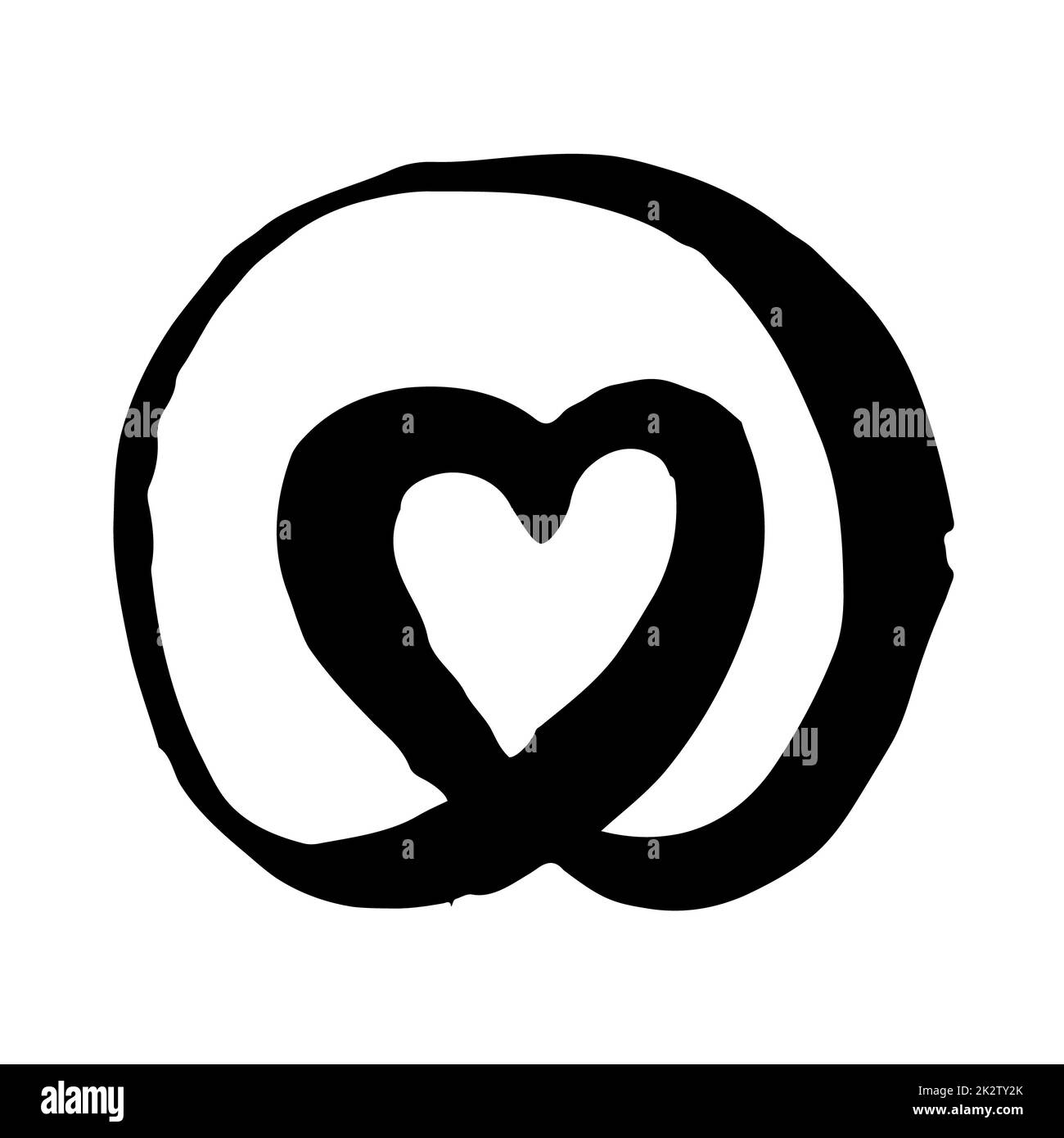Grunge heart symbol hand painted with brush Stock Photo - Alamy