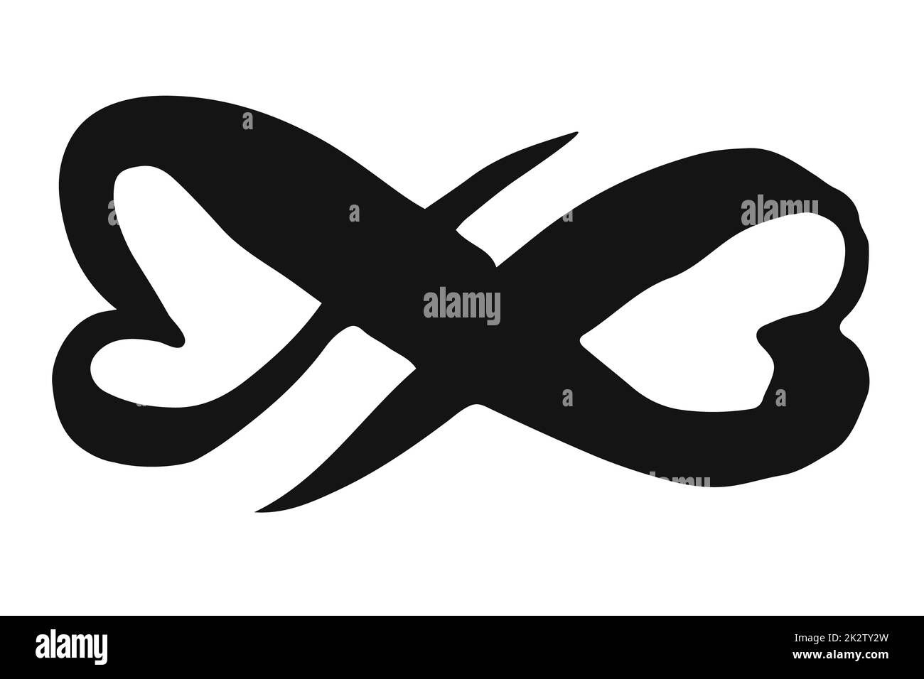 Infinity symbol ink brush stroke isolated on white background Stock ...