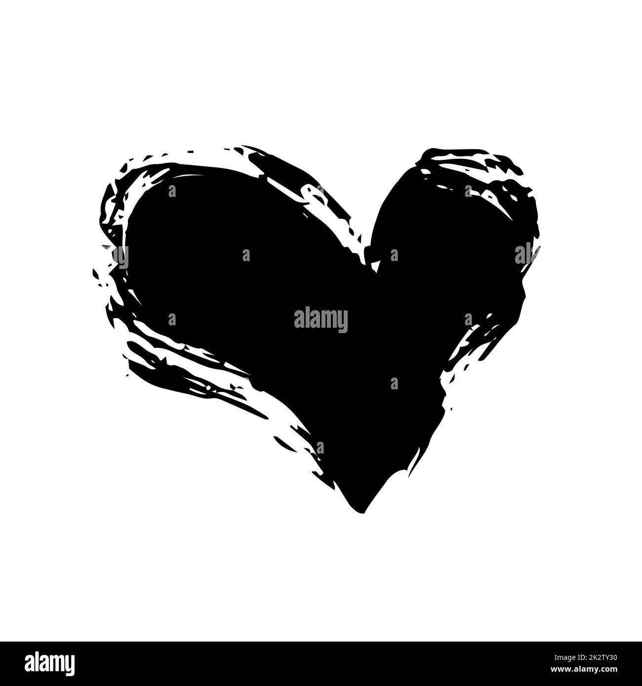Grunge heart symbol hand painted with brush Stock Photo - Alamy