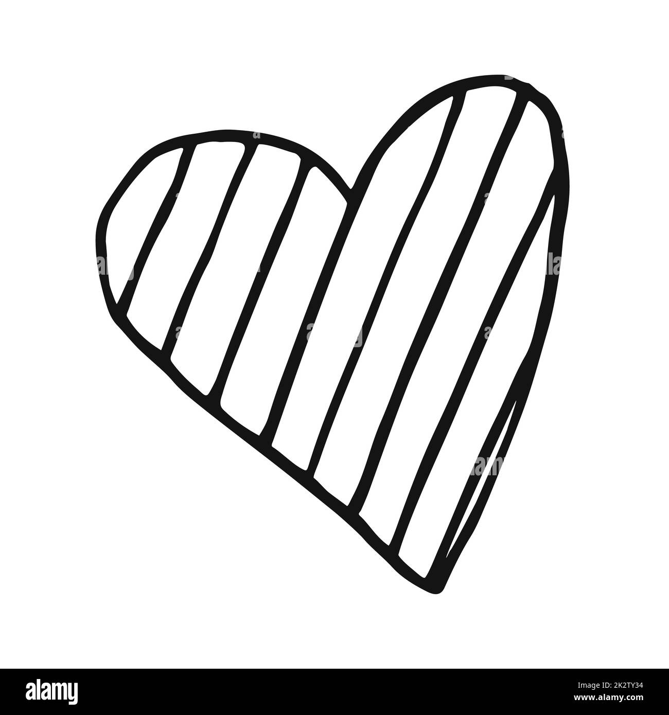 Heart shaped tangled grungy scribble hand painted with ink Stock Photo ...