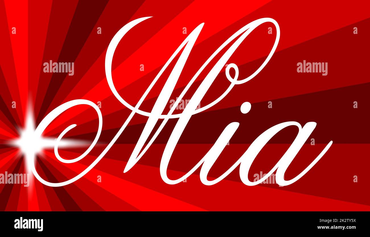 Mia Girl Name With Bright Star Stock Photo - Alamy