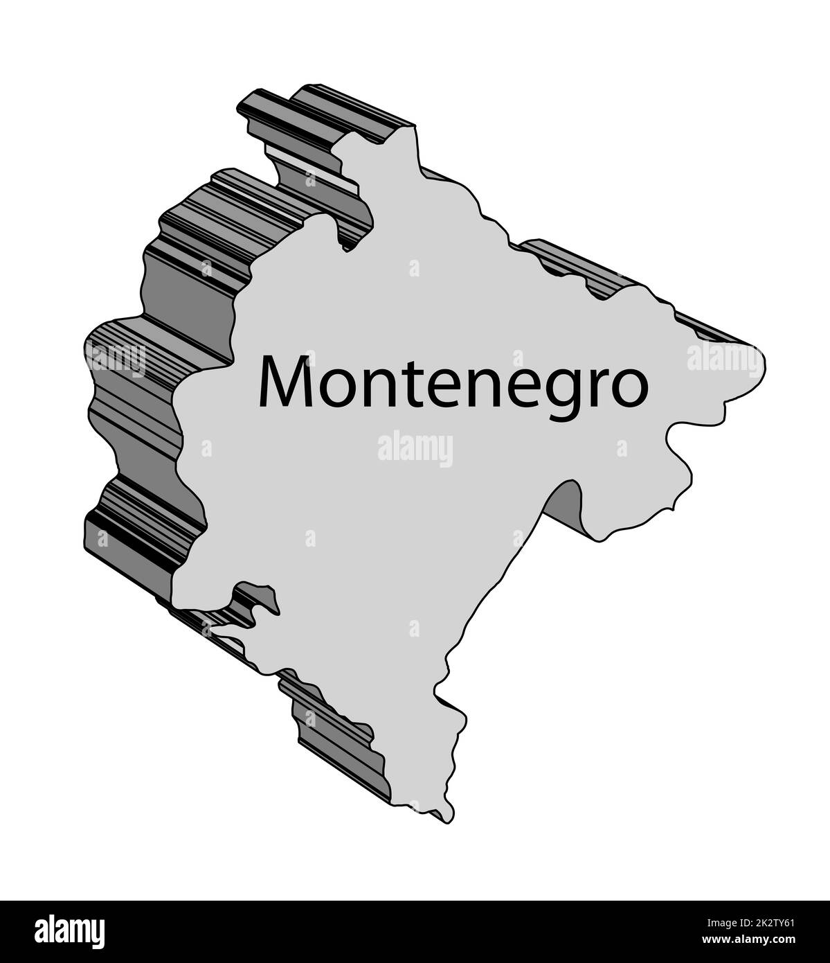 Montenegro 3D Map Stock Photo - Alamy