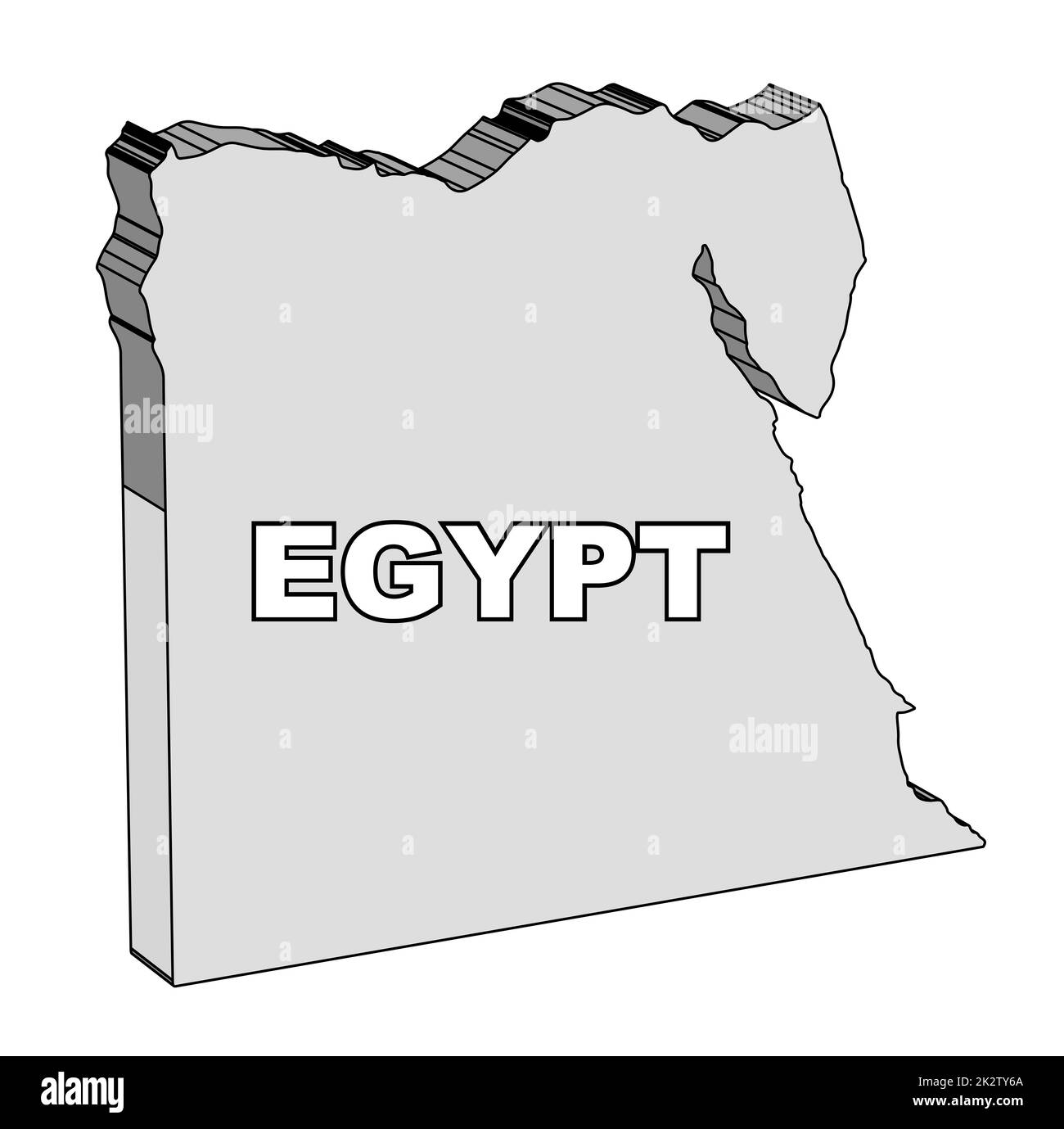 Outline 3D Map of Egypt Stock Photo - Alamy
