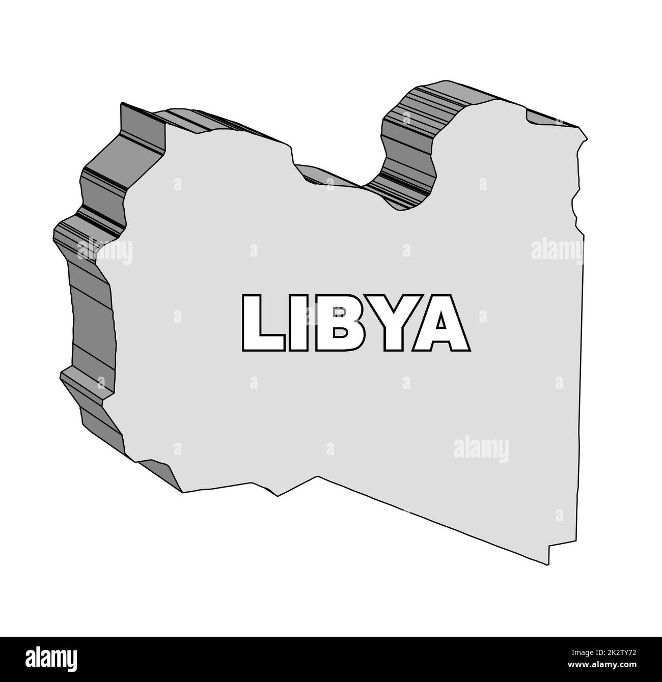 Libya outline map hi-res stock photography and images - Alamy