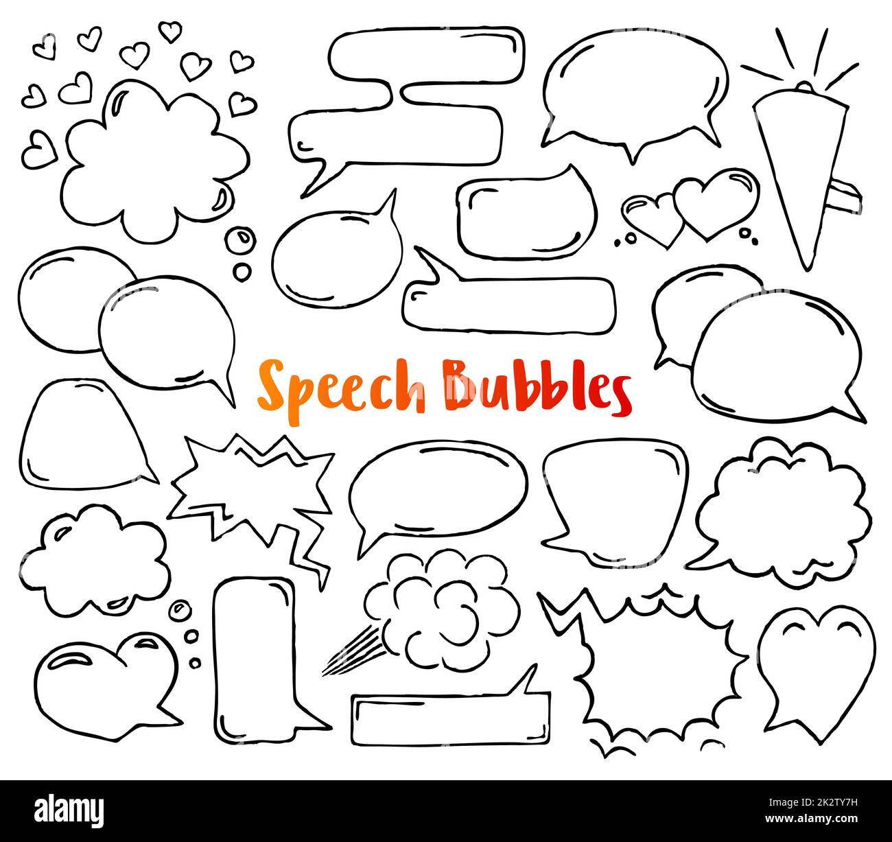Hand drawn speech bubbles Stock Photo - Alamy