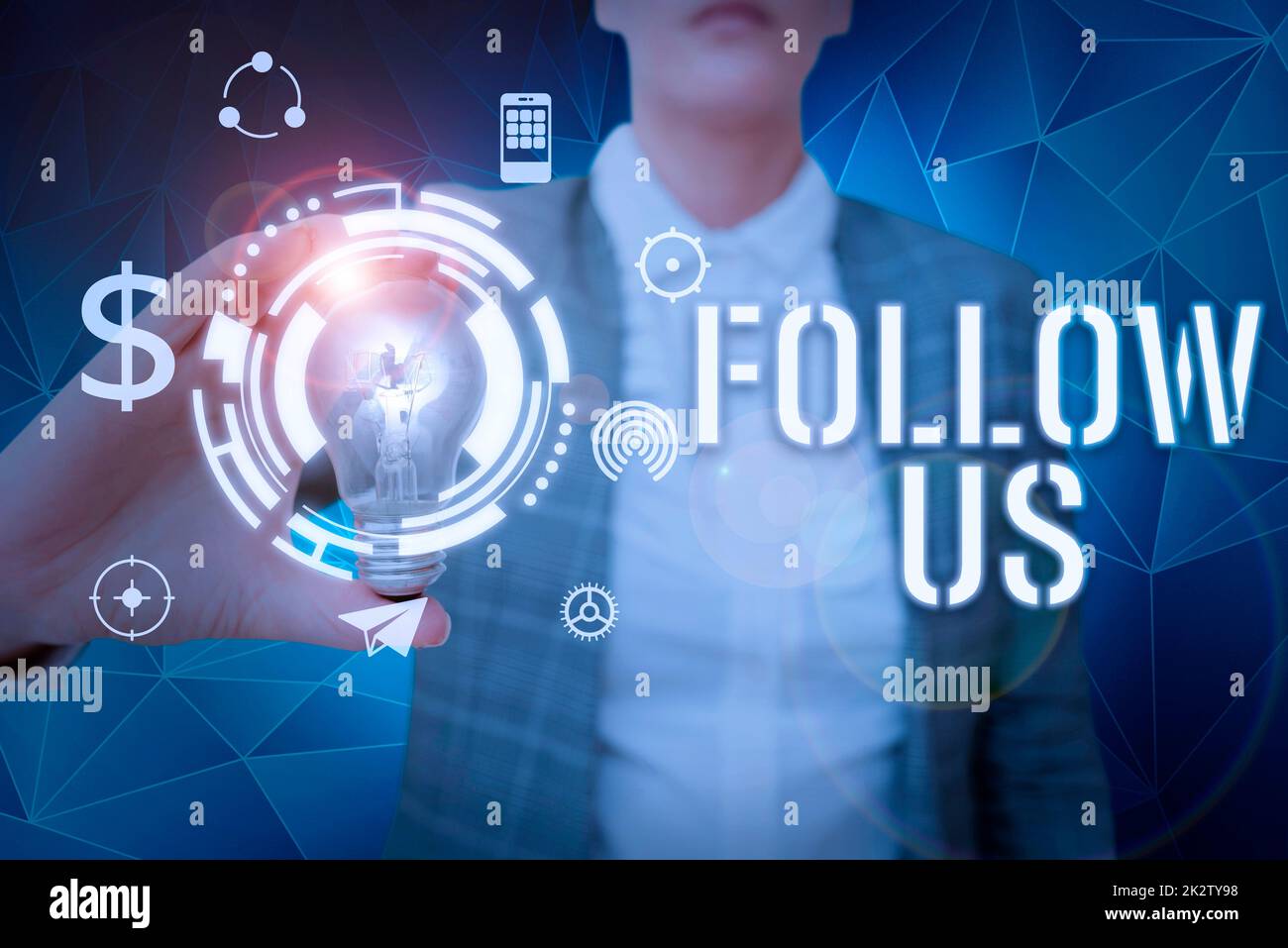 Text showing inspiration Follow Us. Internet Concept To invite a person ...