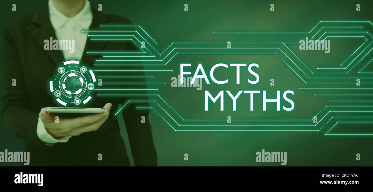 Inspiration showing sign Facts Myths. Word for work based on ...