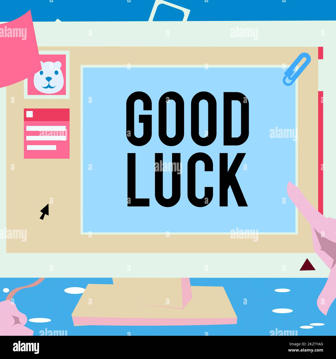 Conceptual caption Good Luck. Word Written on A positive fortune or a happy outcome that a ...