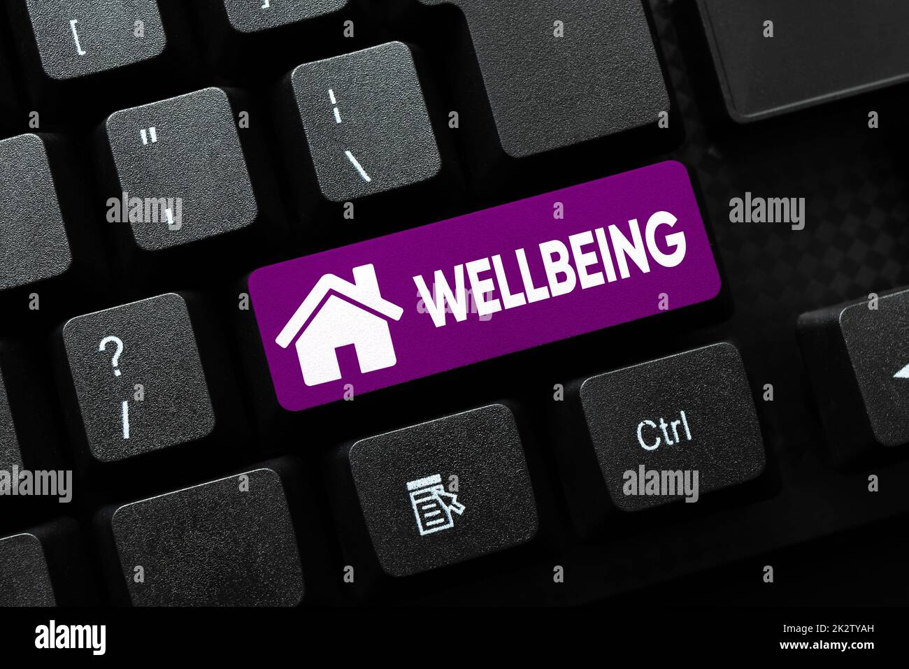 Text showing inspiration Wellbeing. Concept meaning A good or ...