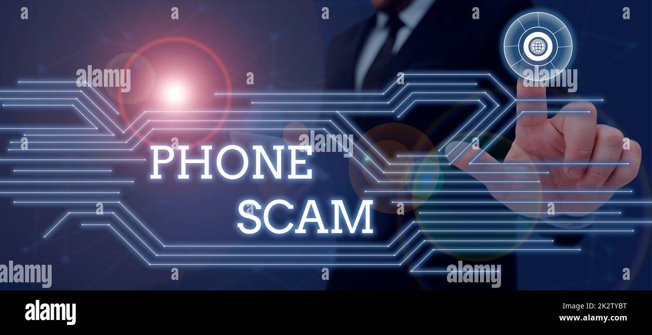 Text caption presenting Phone Scam. Word for getting unwanted calls to ...