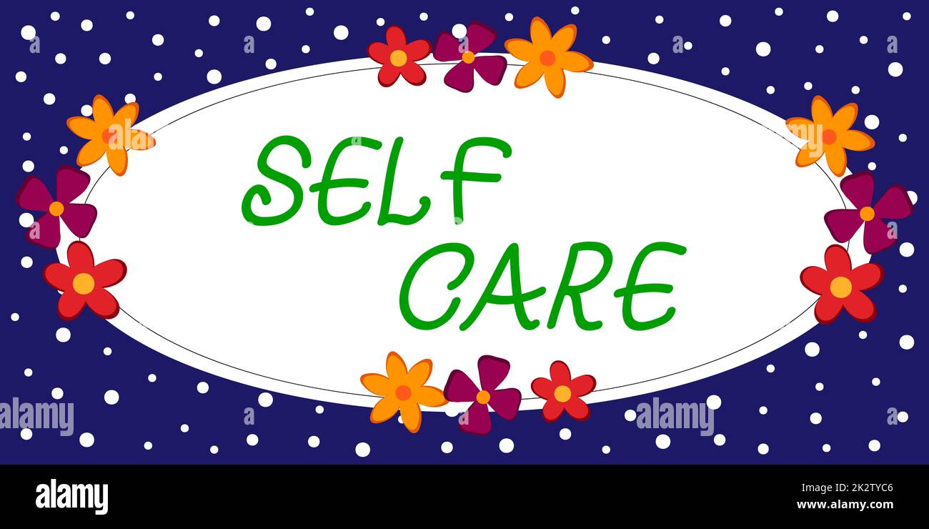 Text caption presenting Self Care. Word Written on Give comfort to your ...