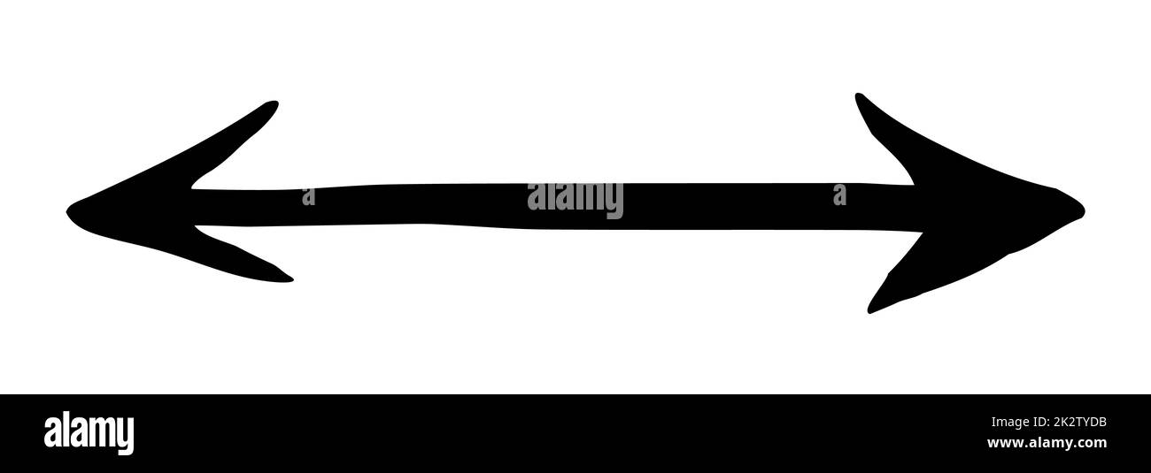 Hand painted arrow drawn with ink brush Stock Photo - Alamy