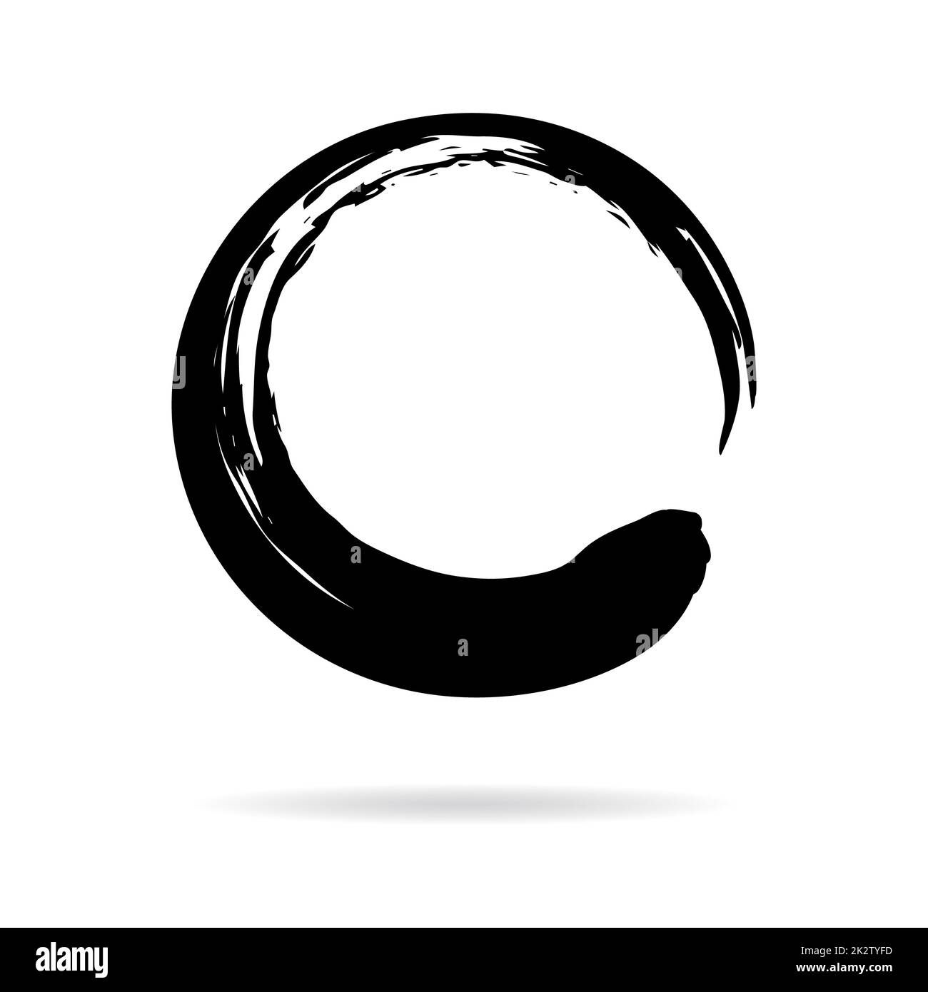 Hand painted ink circle isolated on white background Stock Photo - Alamy