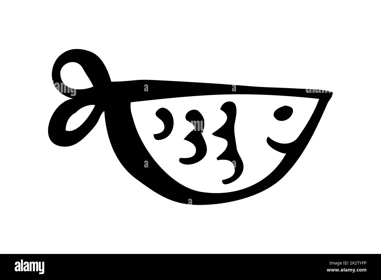 Cute cartoon fish hand painted with ink brush stroke Stock Photo - Alamy