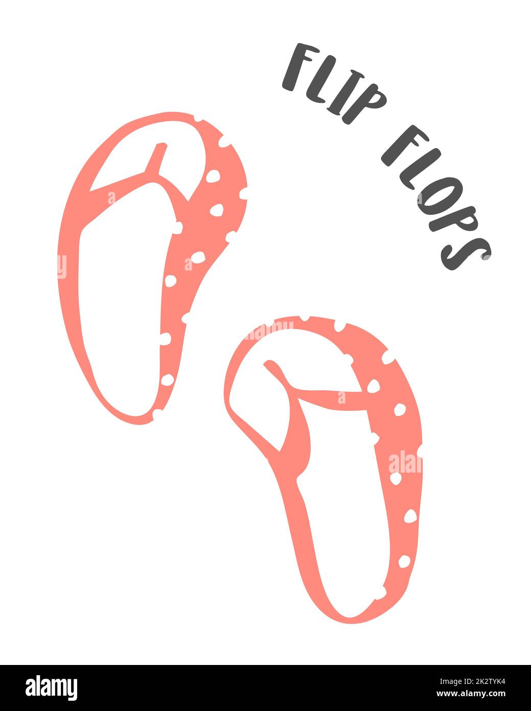 Summer flip flop slippers drawing hand painted with ink Stock Photo - Alamy