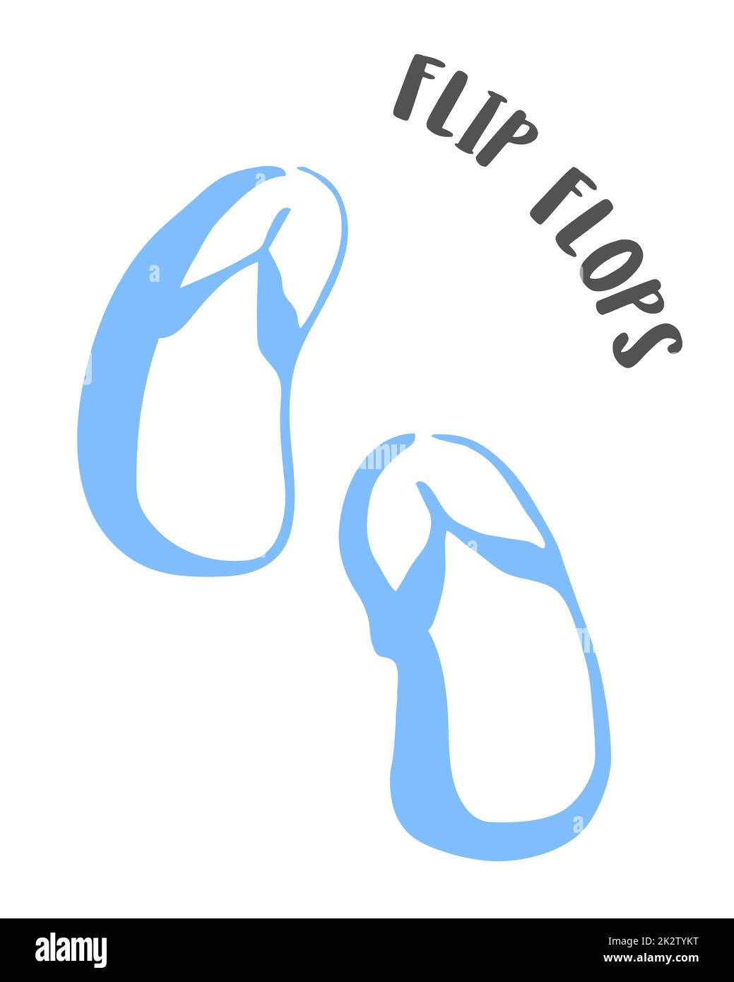 Summer flip flop slippers drawing hand painted with ink Stock Photo - Alamy