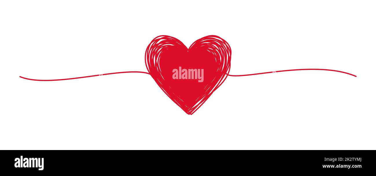 Tangled grungy red heart scribble isolated on white background Stock ...