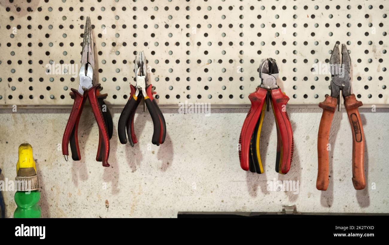 Tools workshop hanging on hi-res stock photography and images - Alamy