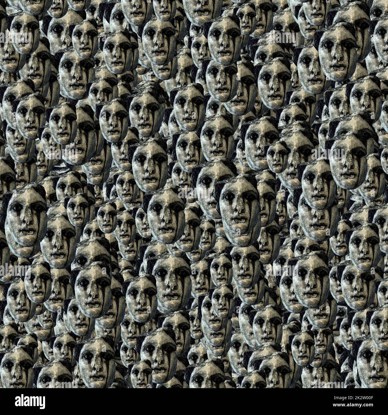 Creepy Head Woman Motif Pattern Stock Photo - Alamy