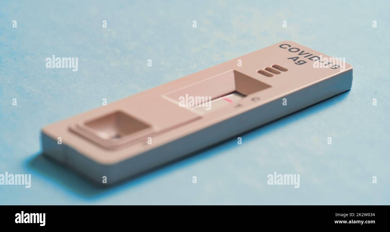 Covid-19 Antigen Test - Sars COV 2 indicator on a blue background Stock ...