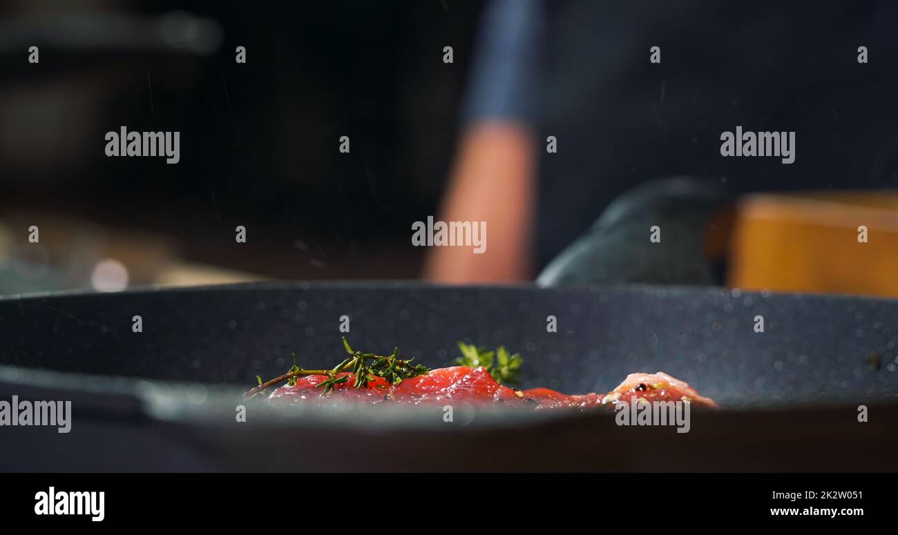 Close up footage roasted meat hi-res stock photography and images - Alamy