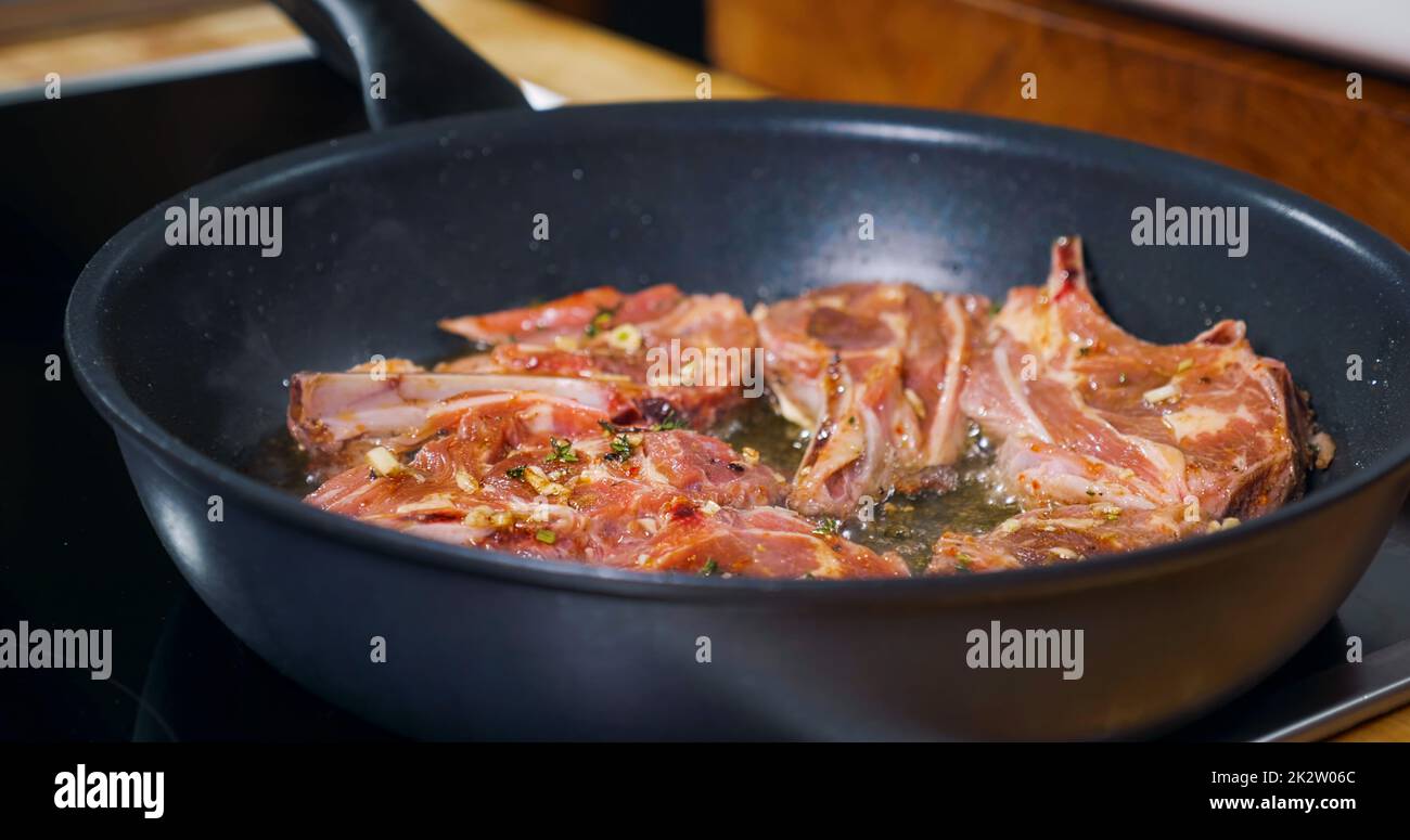 Cooking of meat hi-res stock photography and images - Alamy