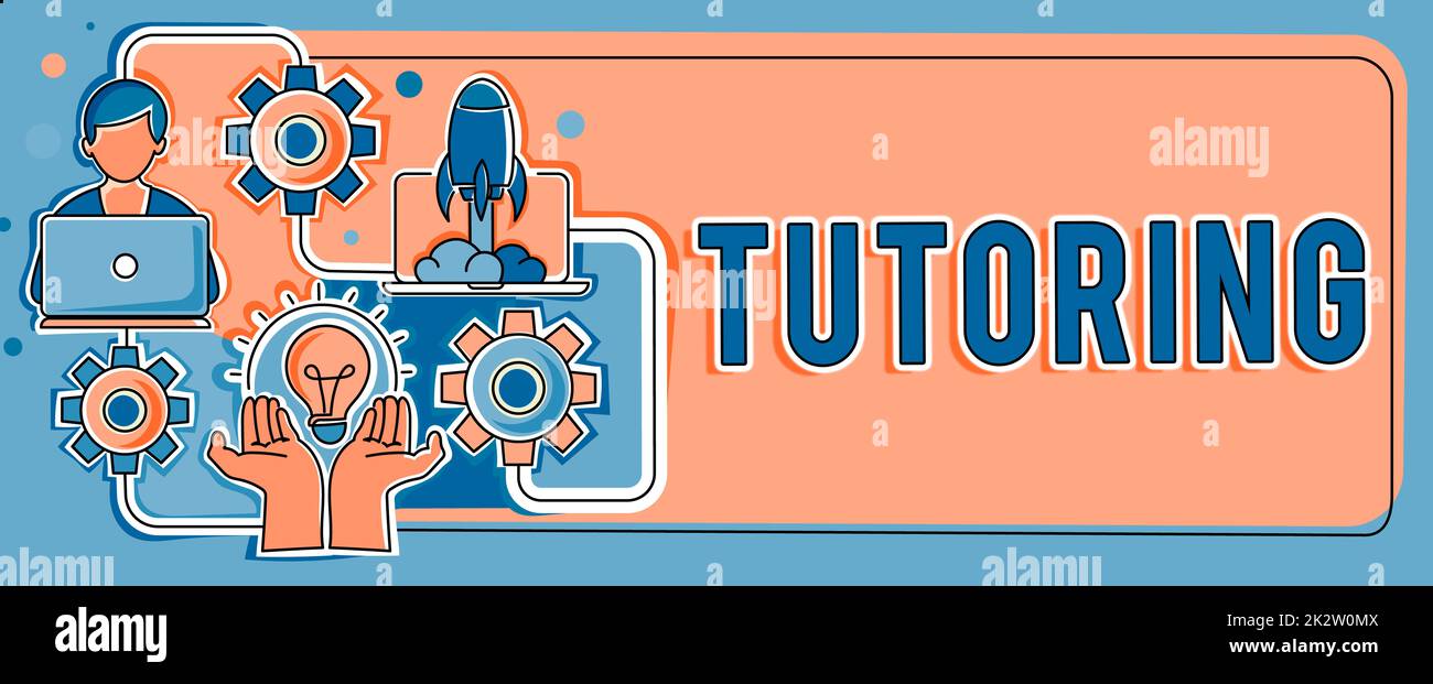 Hand writing sign Tutoring. Word for An act of a person employed to ...