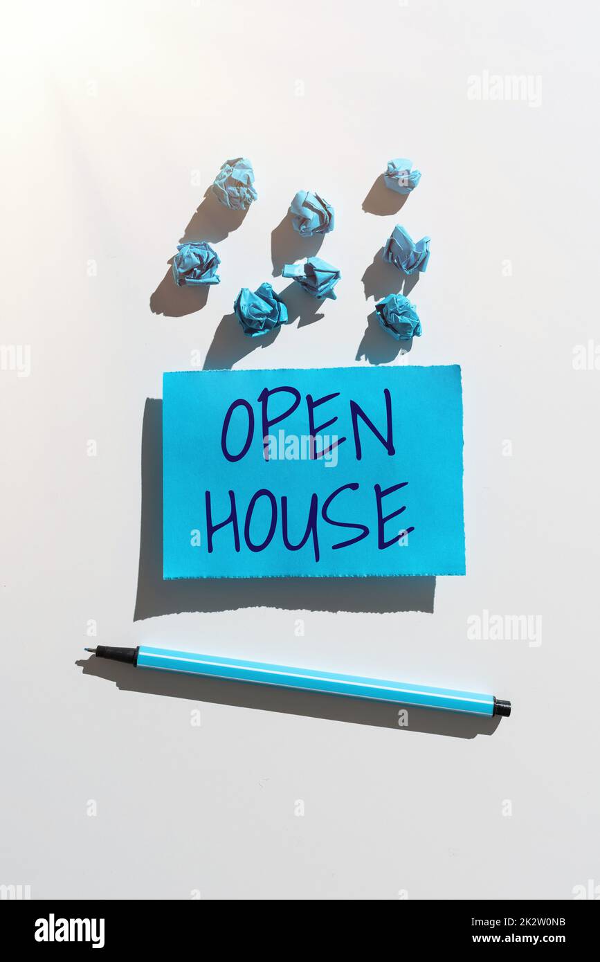 Sign displaying Open House. Word Written on you can come whatever ...