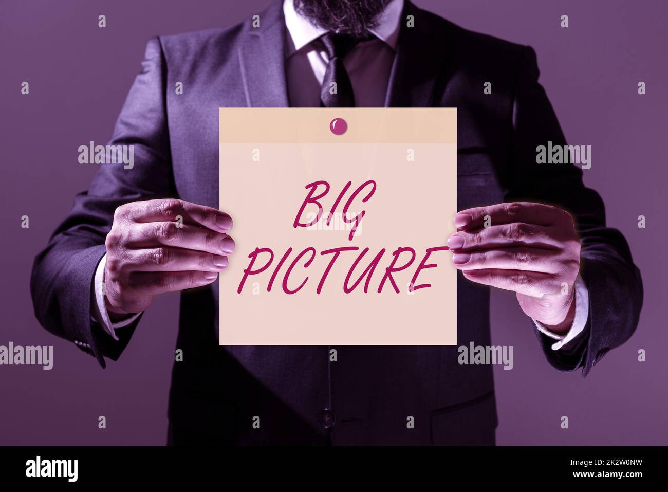 Text caption presenting Big Picture. Word for most important facts ...