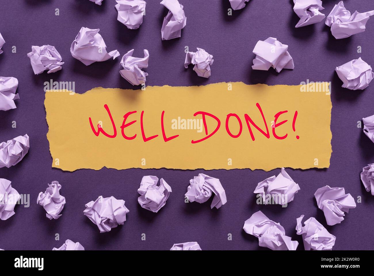 Writing displaying text Well Done. Business idea telling person that he ...