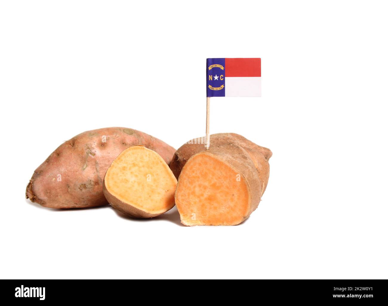 Sweet Potato Isolated on White Background With Flag of North Carolina ...