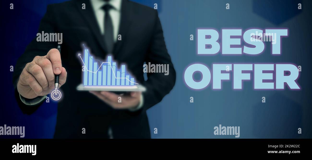 Conceptual display Best Offer. Concept meaning To convince someone by ...