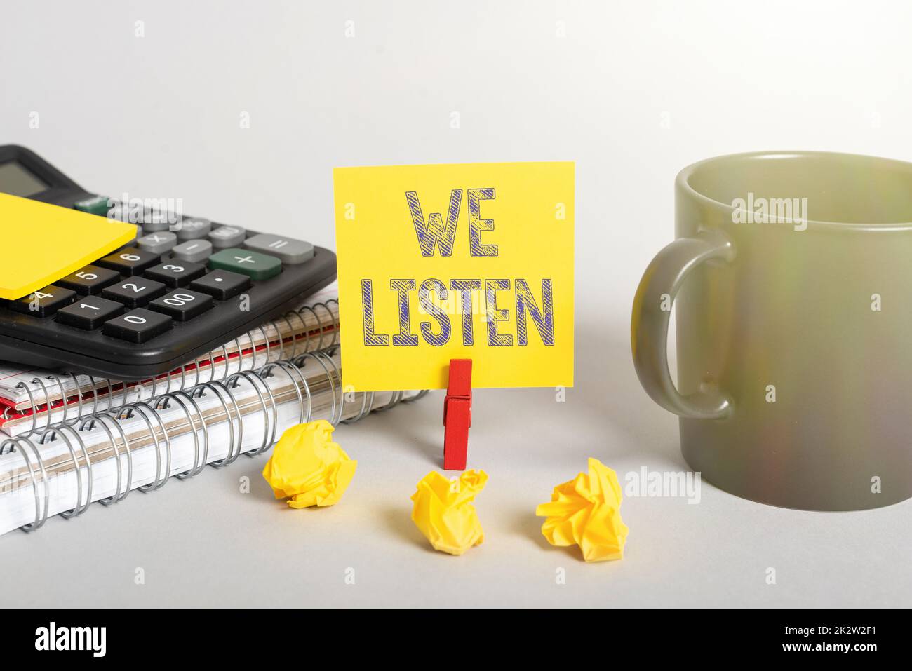 Text caption presenting We Listen. Internet Concept Group of showing ...