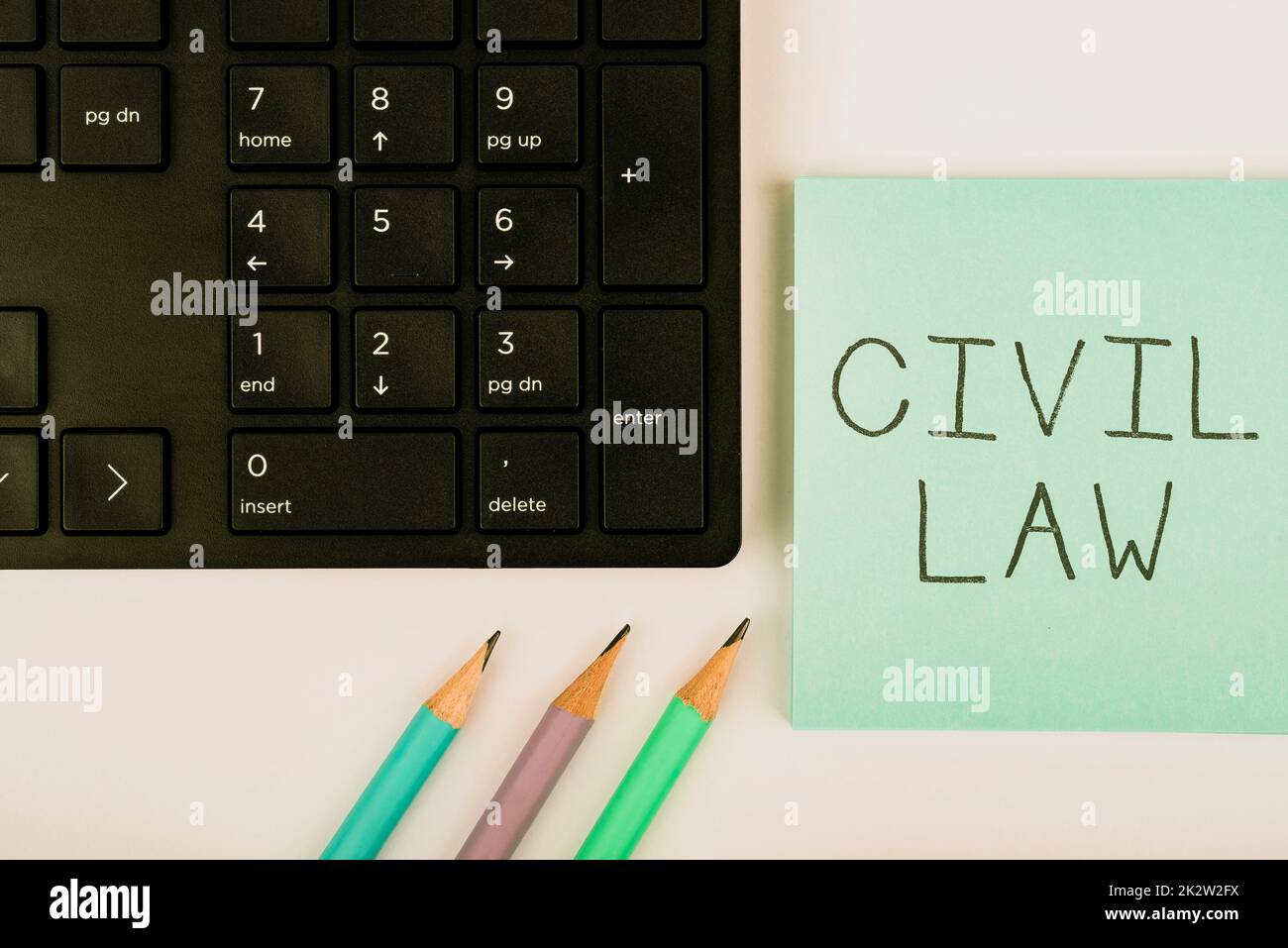 Text caption presenting Civil Law. Internet Concept Law concerned with ...