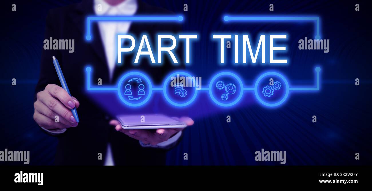 Inspiration showing sign Part Time. Business concept A work or job that ...
