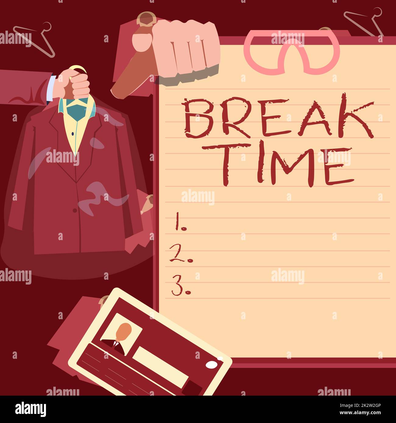 Hand writing sign Break Time. Concept meaning Period of rest or ...