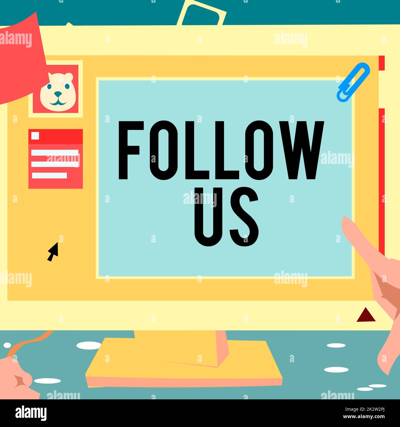 Text sign showing Follow Us. Business overview To invite a person or ...