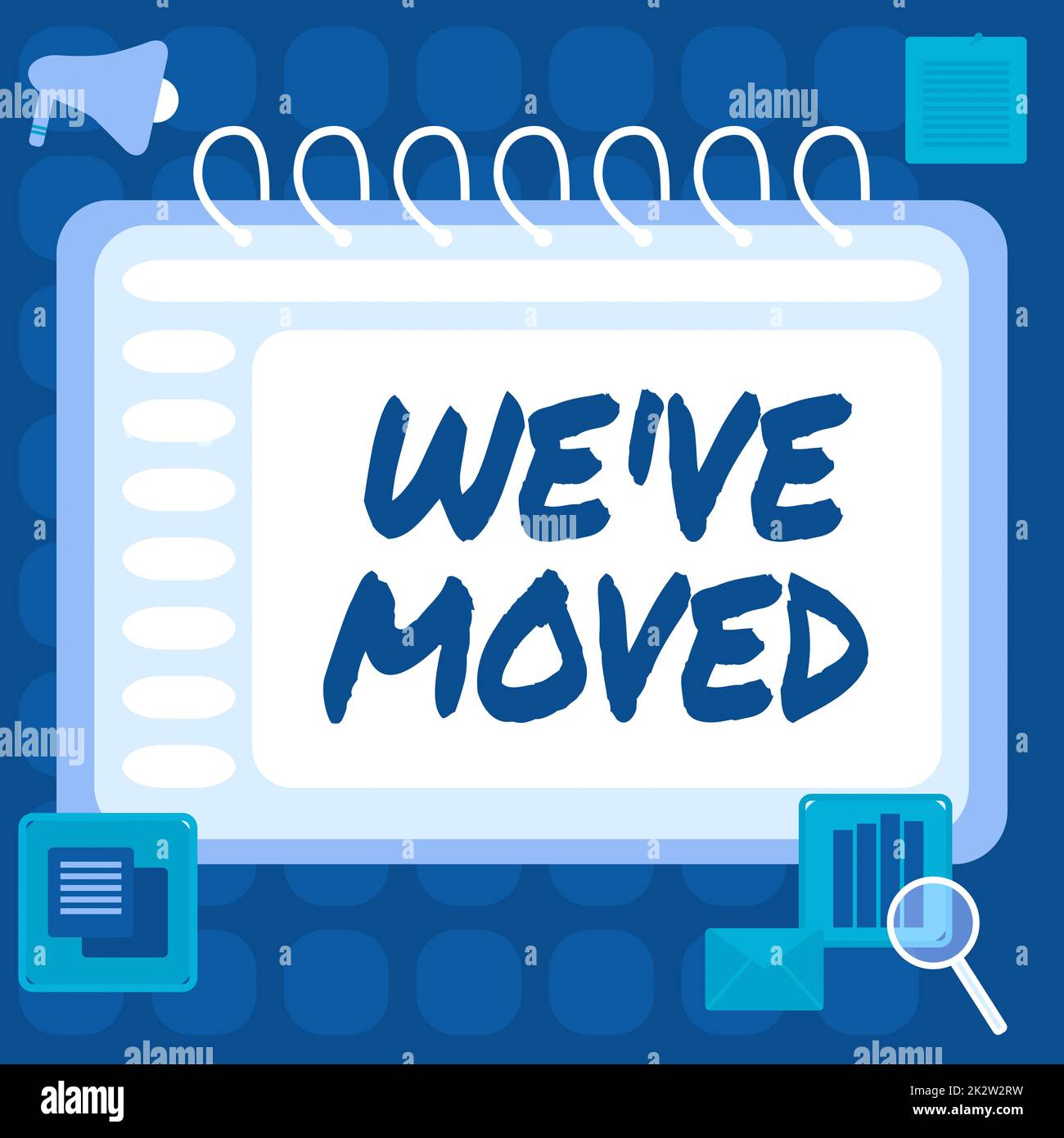 Sign displaying We Ve Moved. Business concept going to live from place ...