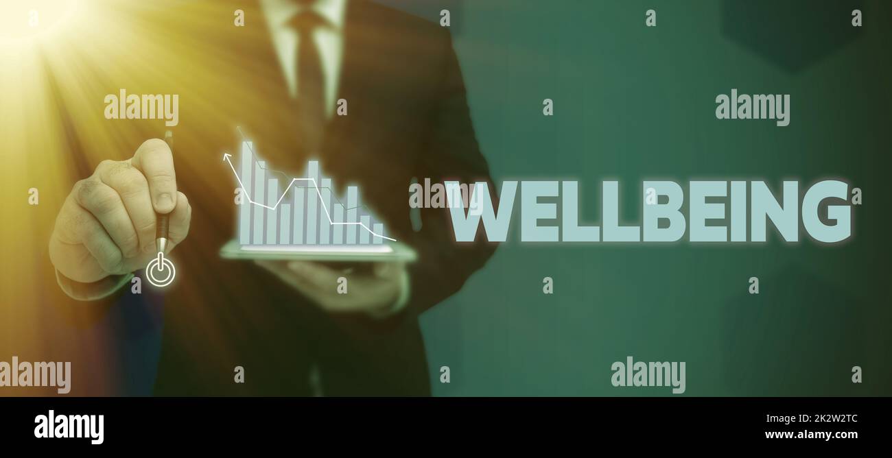Sign displaying Wellbeing. Business approach A good or satisfactory ... Sign displaying Wellbeing. Business approach A good or satisfactory ...