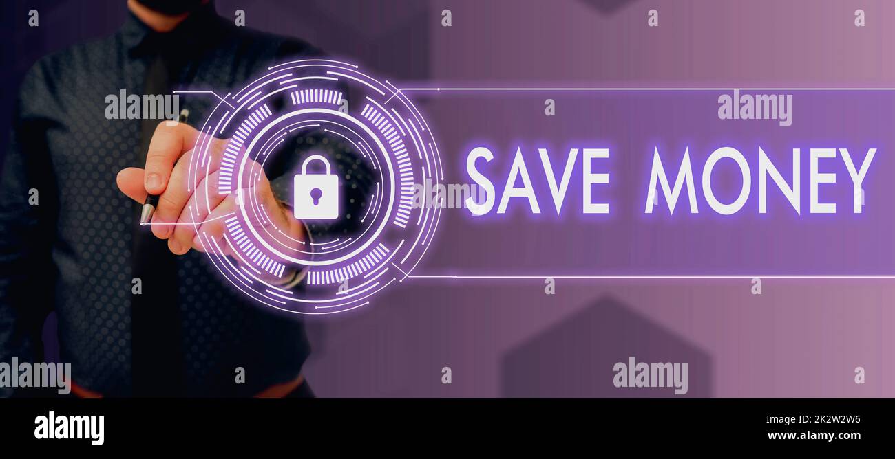 Sign displaying Save Money. Internet Concept store some of your cash ...