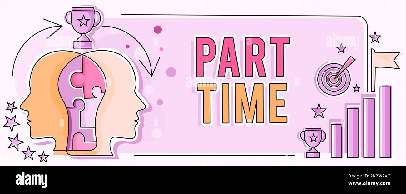 Writing displaying text Part Time. Business showcase A work or job that ...