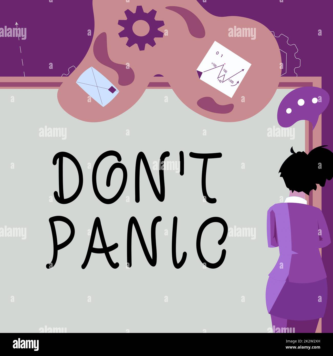 Hand writing sign Don T Panic. Internet Concept sudden strong feeling ...